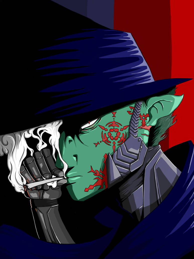 Smoking Cyborg Elf by Korura on DeviantArt