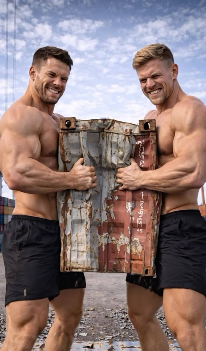 The Docks - Muscle giants hug-crushing a container by MGMuscleGiants on ...