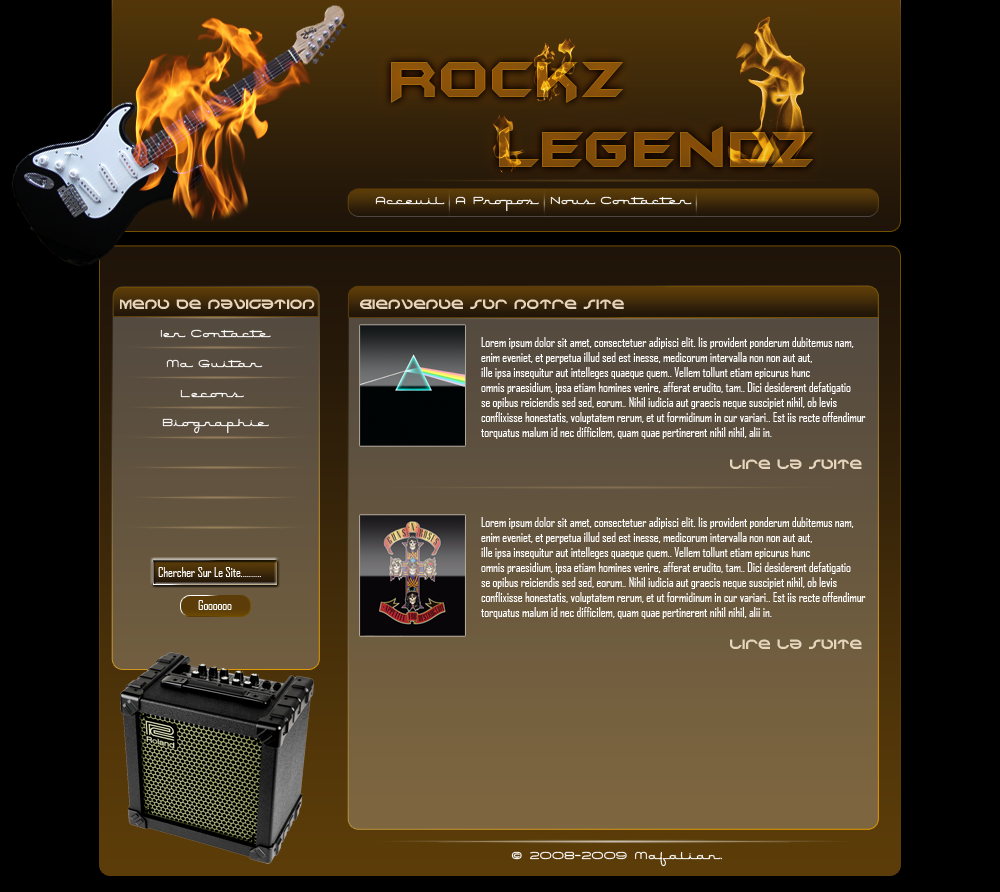 Rockz Legendz Web Template by maalem31 on DeviantArt