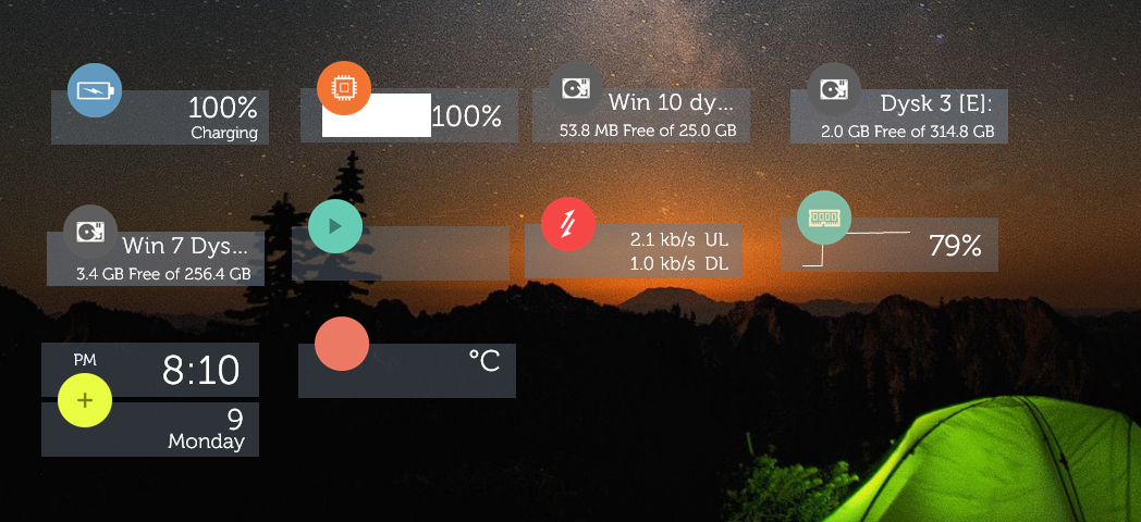 Rainmeter Skin Flat And Blurry by gfwwf on DeviantArt