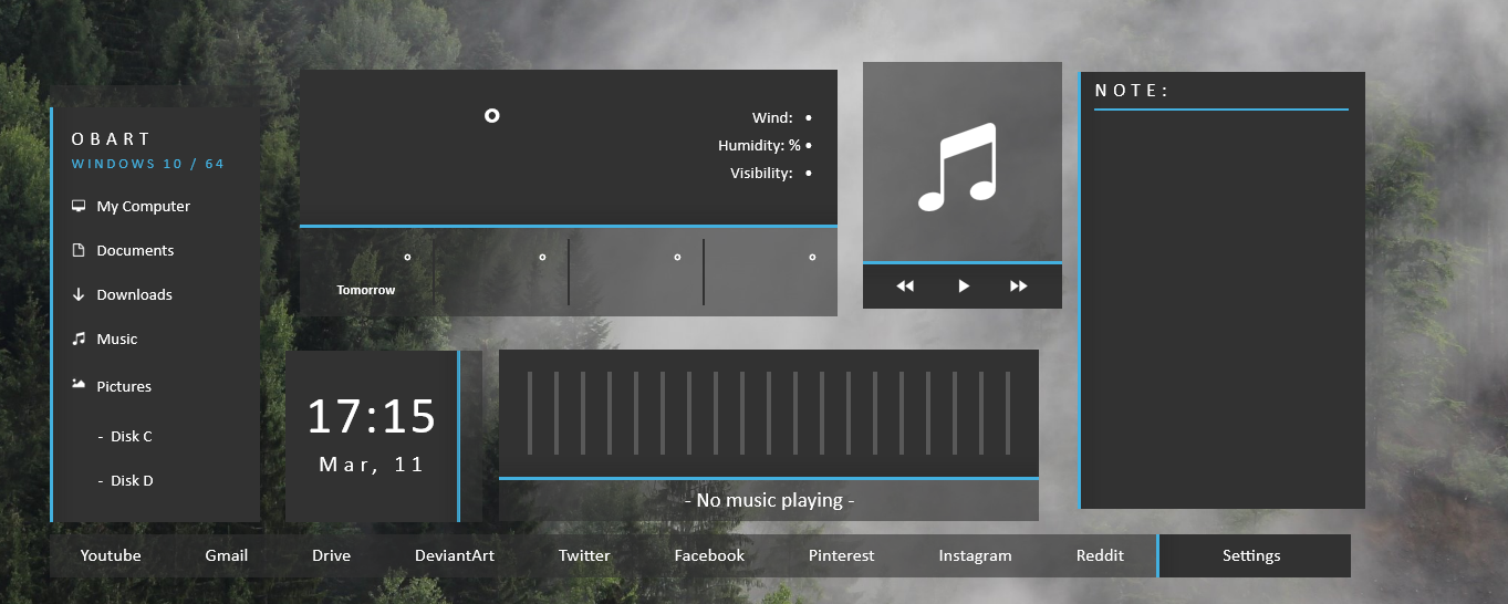 Nuxhd Rainmeter Launcher 11 Rainmeter Skins