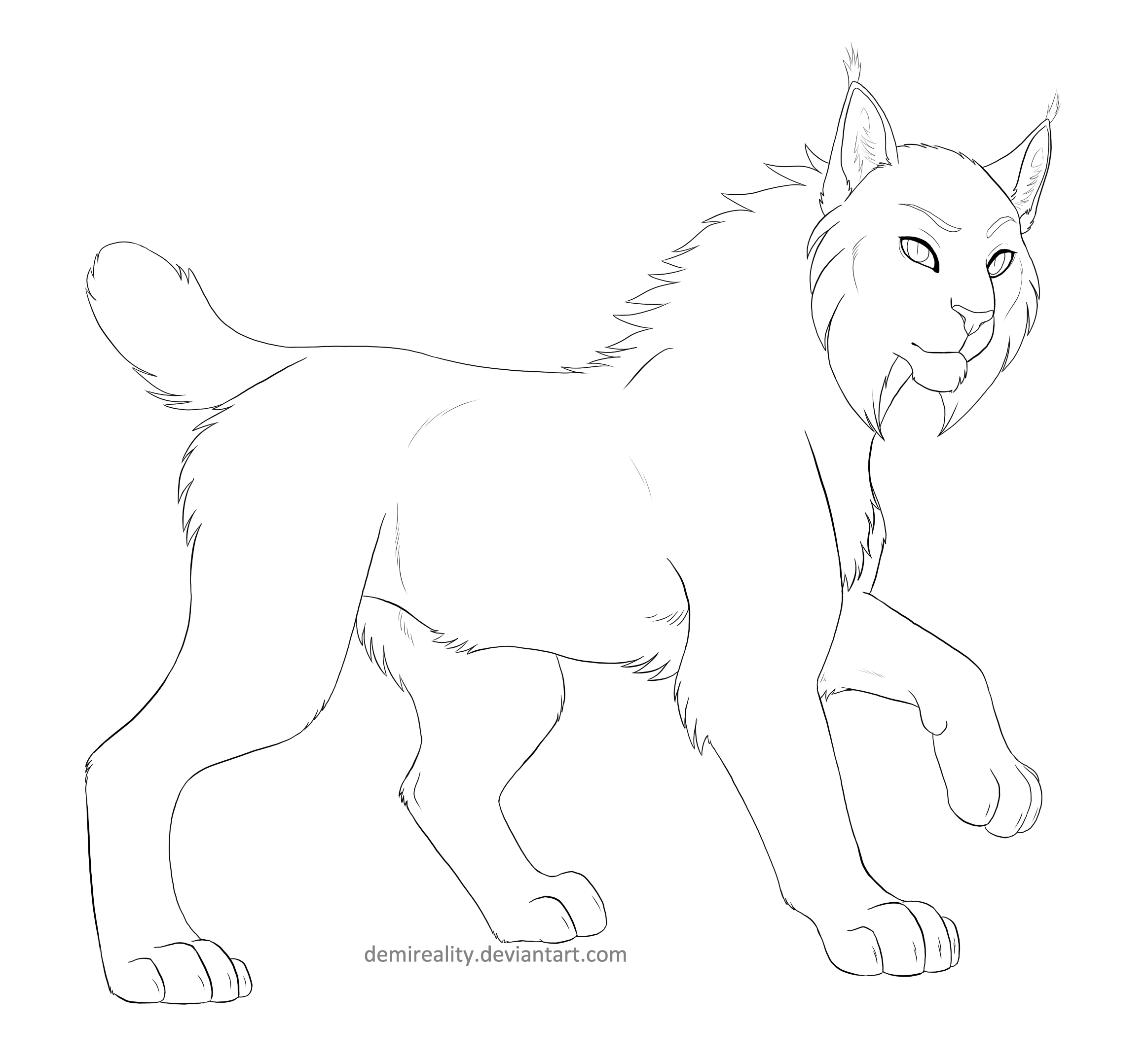 Free Lynx Lines (png+paint update) by DemiReality on DeviantArt