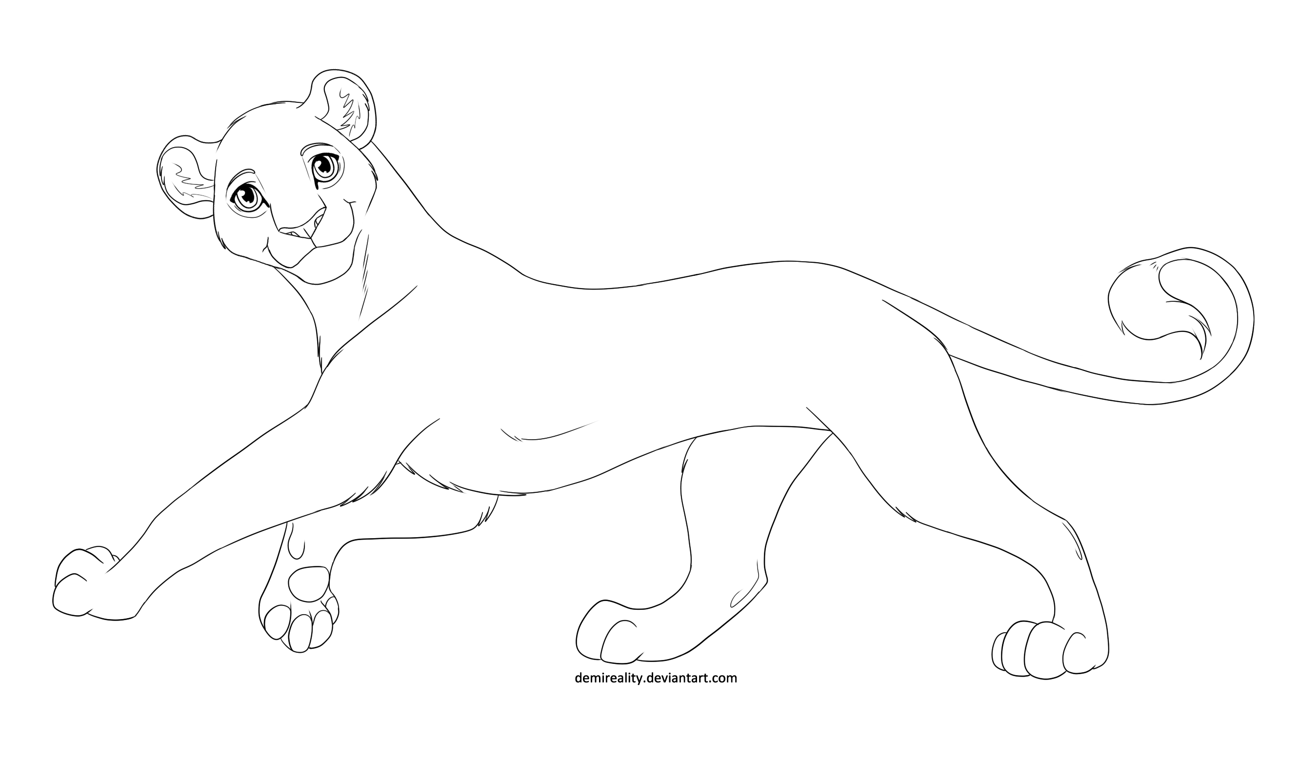 TLK - Lioness Lineart FREE (png+paint+eyes update) by DemiReality on ...
