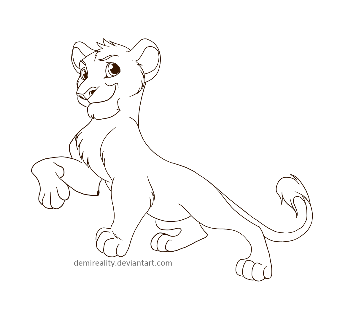 TLK - Cub Lion Lineart FREE (png+paint update) by DemiReality on DeviantArt