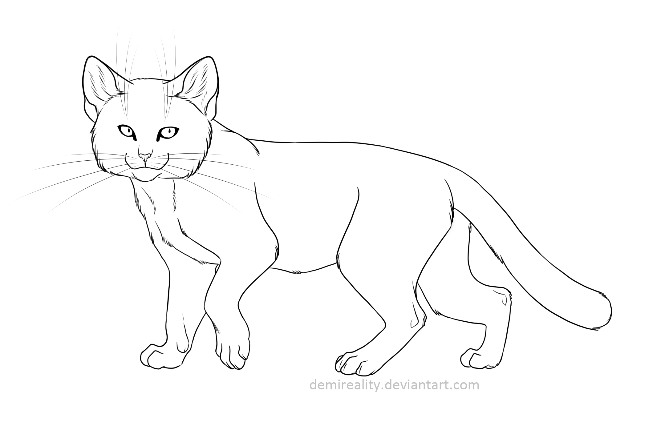 Free Sandcat Lineart (png + paint update) by DemiReality on DeviantArt