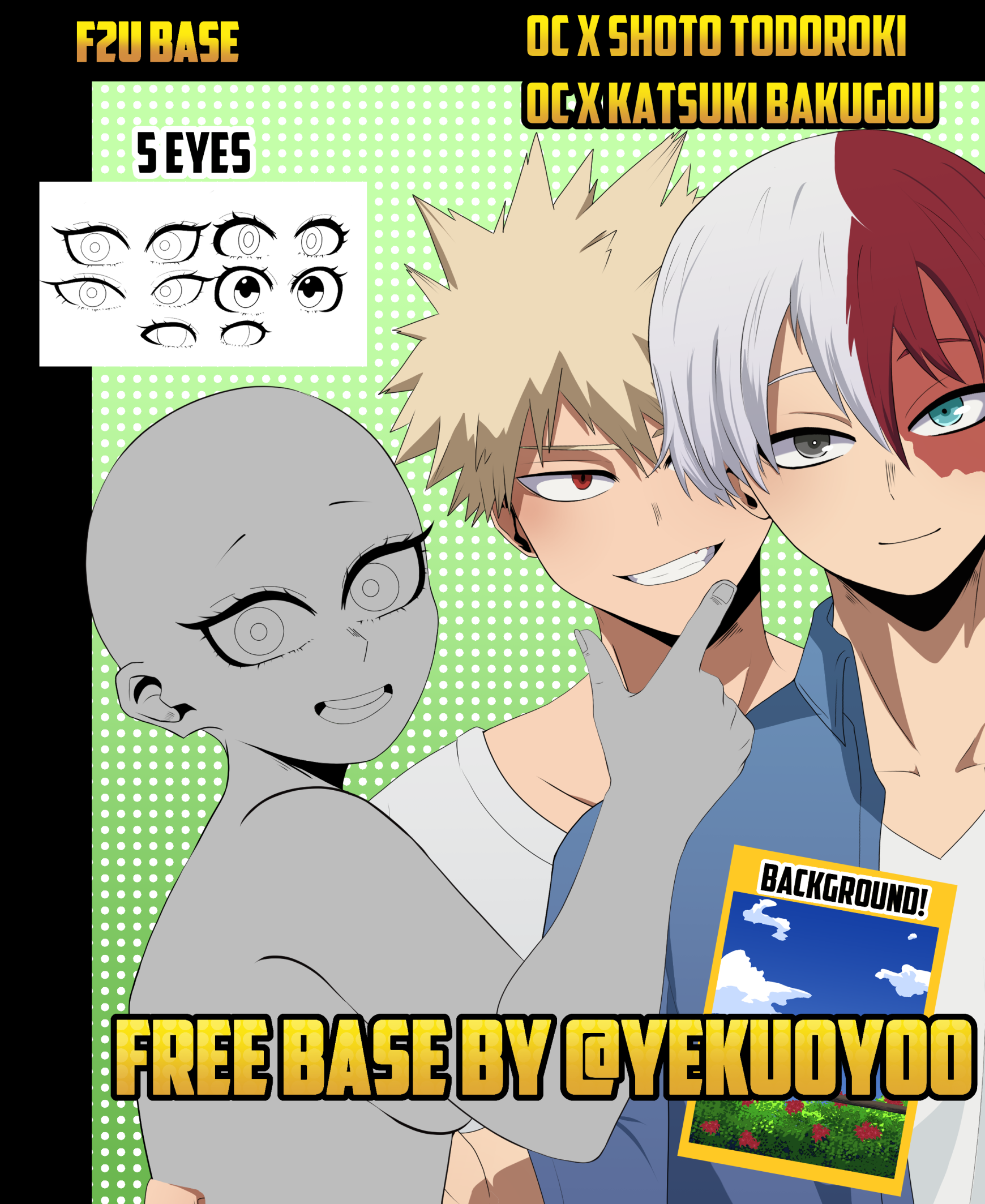 F2U BAKUGOU X OC BASE TODOROKI X OC BASE BY YEKU by Yekuoyoo on DeviantArt