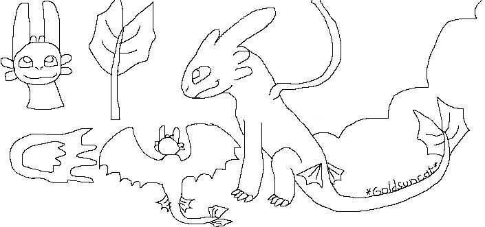 Night Fury base - Free to use ^-^ by Goldsuncat on DeviantArt