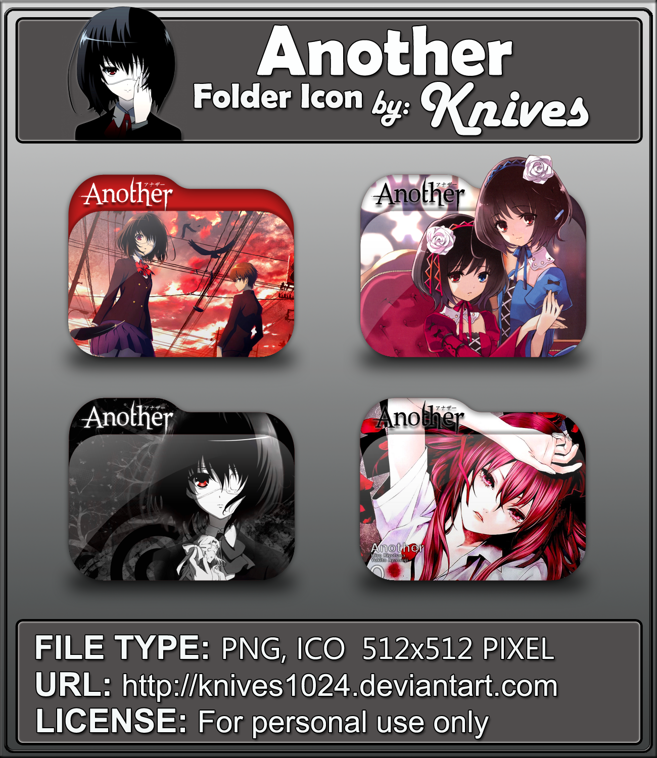 Another Anime Folder Icons by Knives by knives1024 on DeviantArt