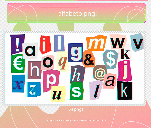 PACK PNG! Cropped letters #14 by Cottonete on DeviantArt