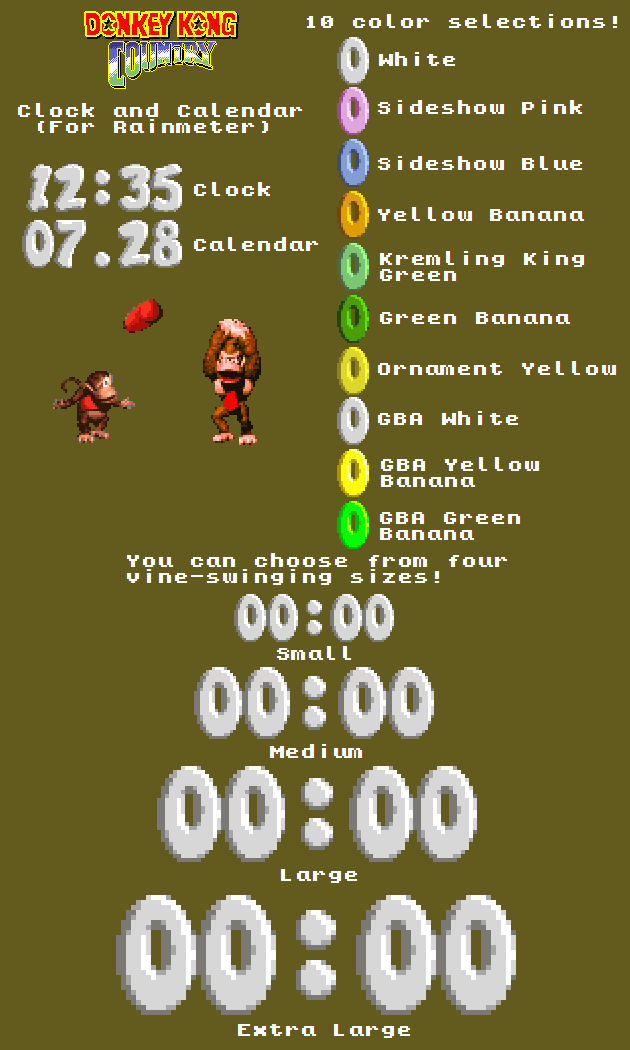 DKC Clock and Calendar (For Rainmeter) by TheWolfBunny64 on DeviantArt