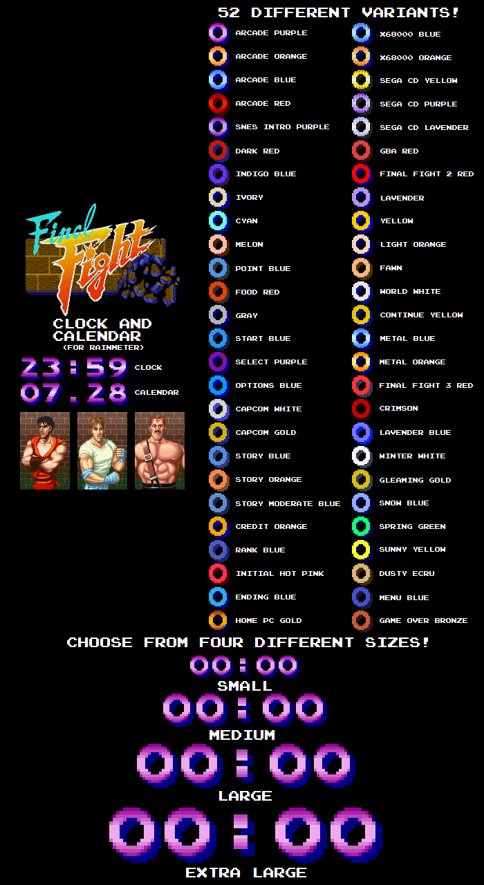 Final Fight Clock and Calendar (For Rainmeter) by TheWolfBunny64 on ...