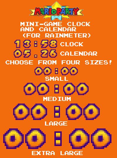 Mario Party Mini-Game Clock and Calendar (RM Skin) by TheWolfBunny64 on ...