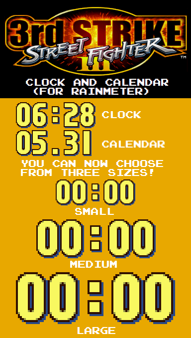 SFIII Third Strike Clock and Calendar (Rainmeter) by TheWolfBunny64 on ...