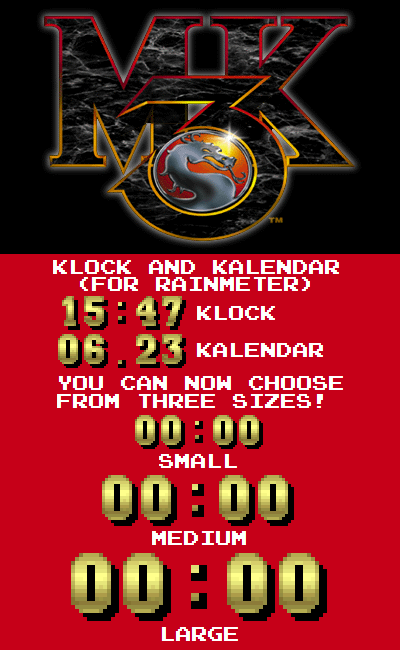 Mortal Kombat 3 Klock and Kalendar (For Rainmeter) by TheWolfBunny64 on ...