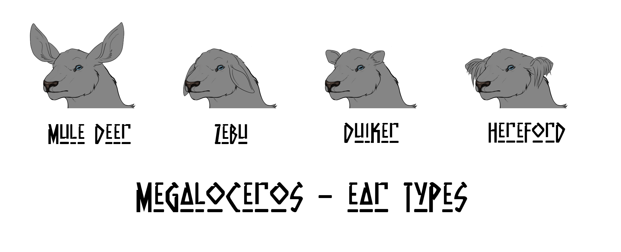 Megaloceros Ears Types by CaveSpeaker on DeviantArt