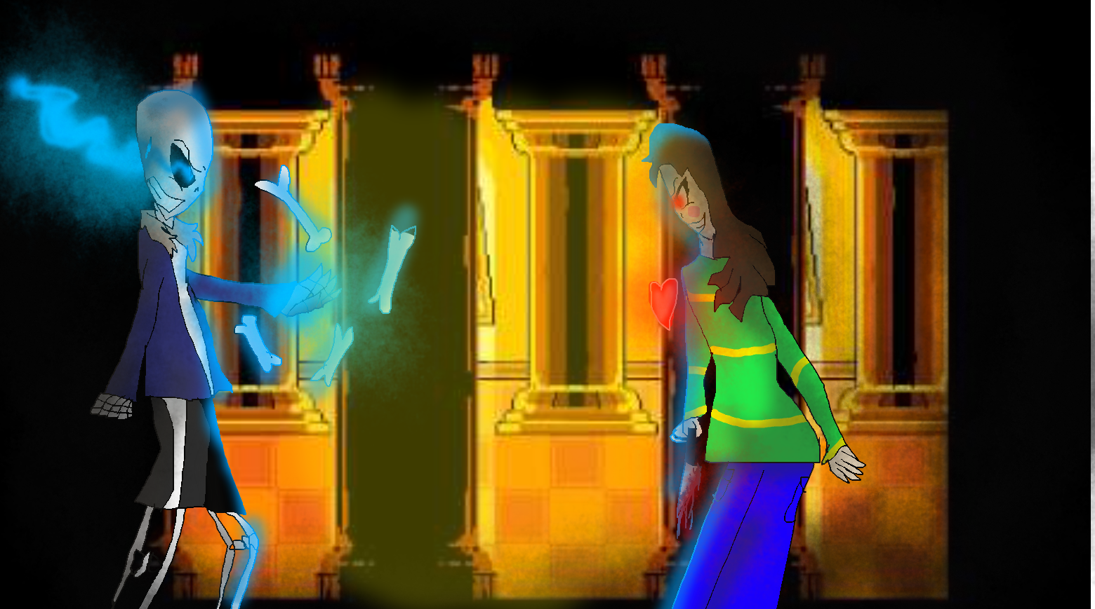 Fight with Sans by moonlitegem on DeviantArt