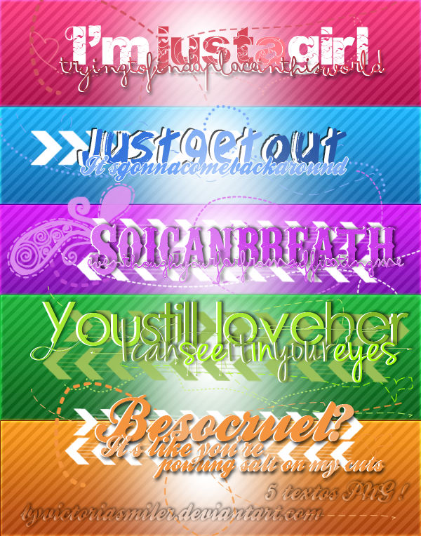 5 texts PNG byvictoriasmiler.deviantart.com by VictoriaSmiler on DeviantArt