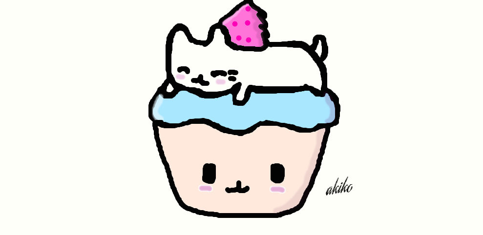 Cute Cat With Her Cute Cupcake Friend by therealakiko9 on DeviantArt
