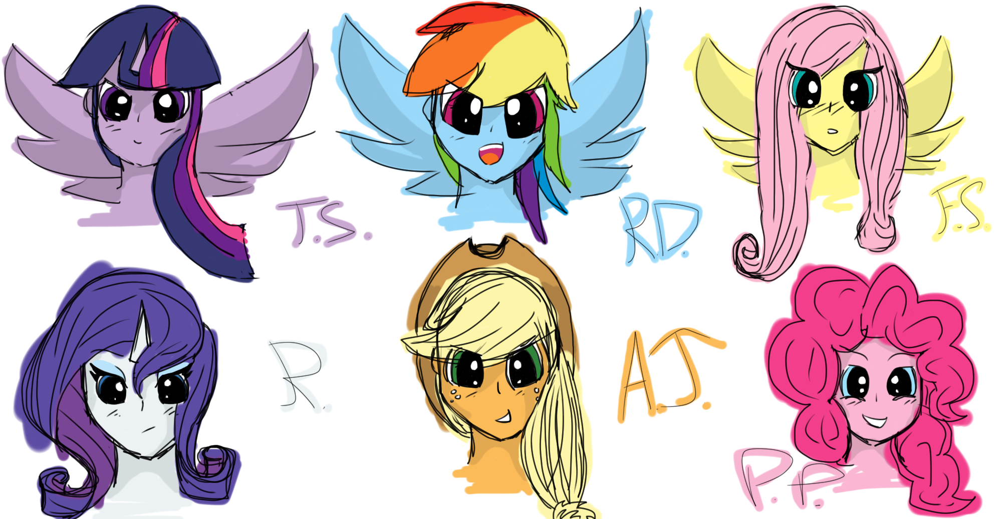 Human Mane Six by Downburst-Backspace on DeviantArt