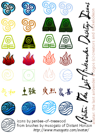 AtLA - Elemental Desktop Icons by Penbee-of-Treewood on DeviantArt