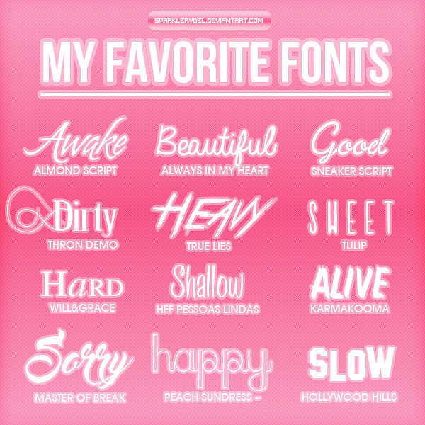 Pack: My favorite fonts #01 by sparklerydel on DeviantArt