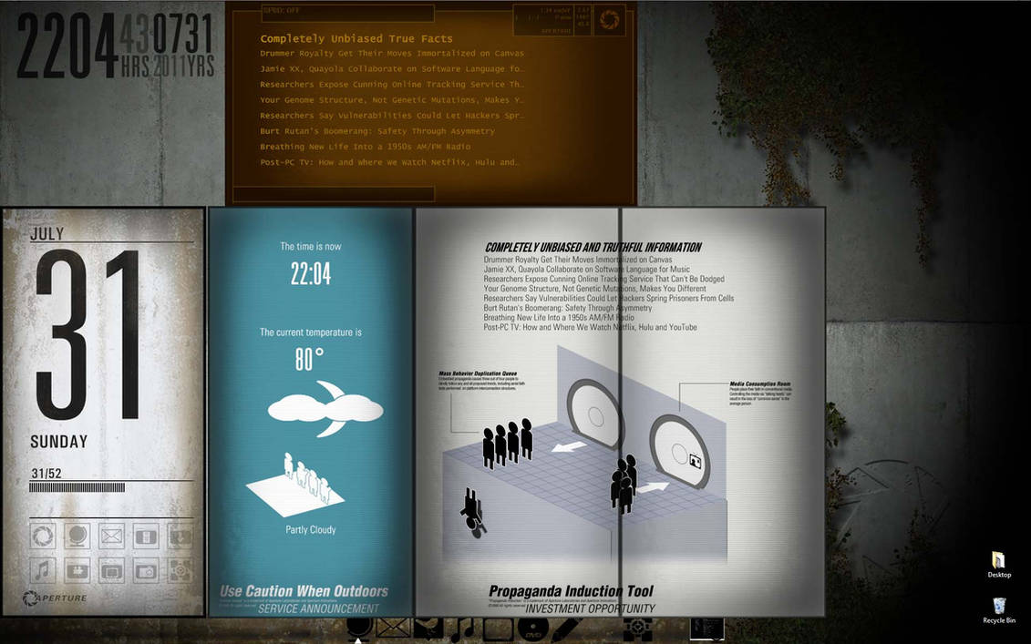The Portal 2 Desktop Theme for Rainmeter by wistfulwriter on DeviantArt