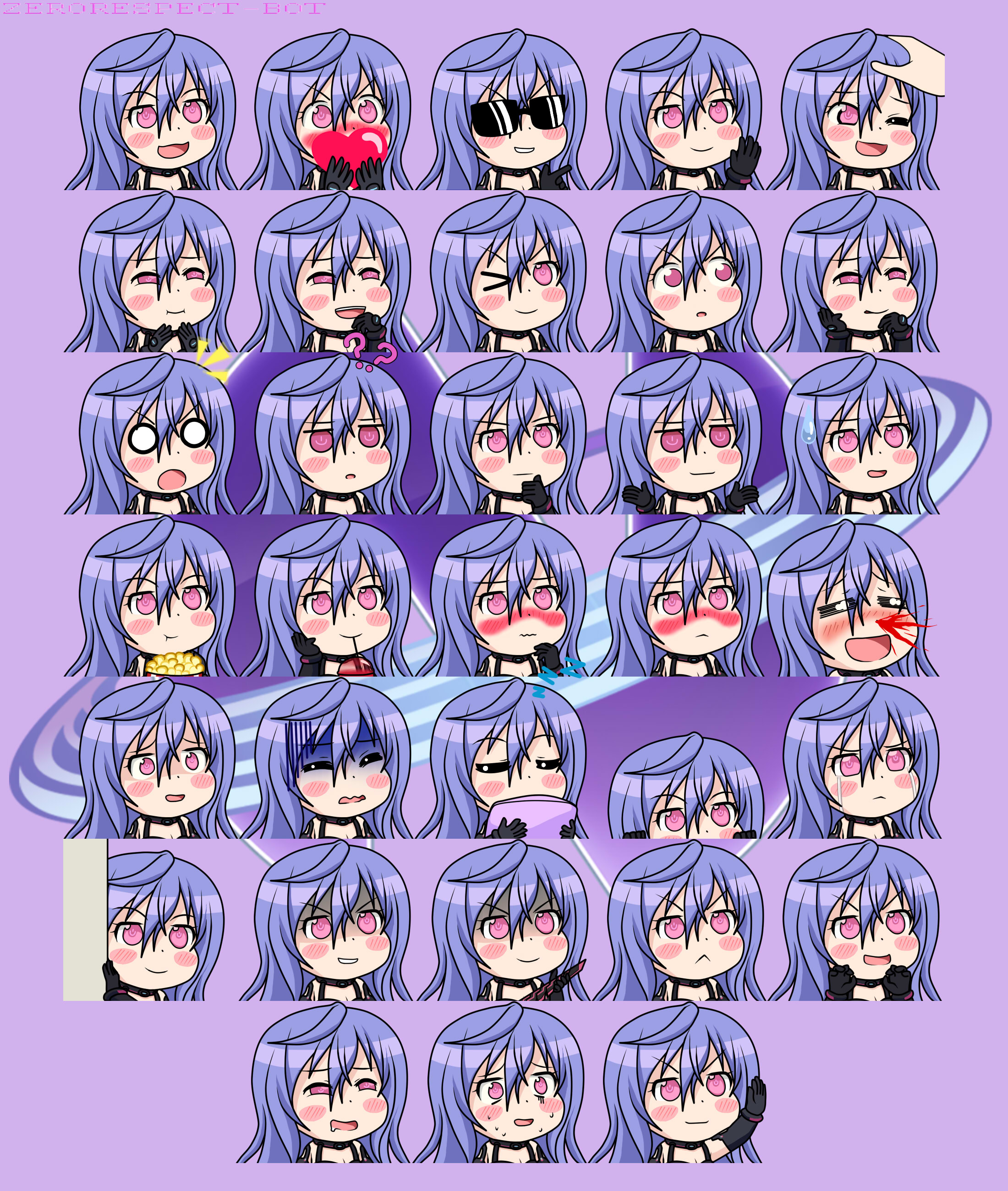 Neptunia Iris Heart Ohayou Set (Commission) by Zephylyne on DeviantArt