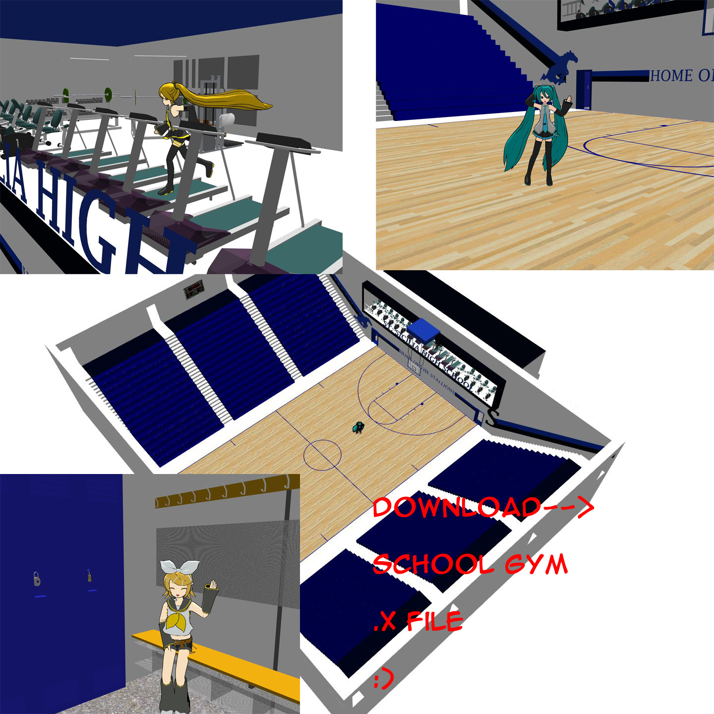 School Gym for MMD by LycheeBerry17 on DeviantArt