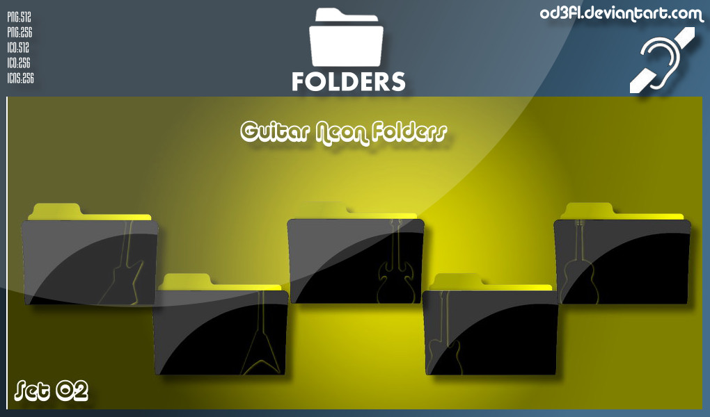 Guitar Folders - Guitar Neon Set 02 by od3f1 on DeviantArt