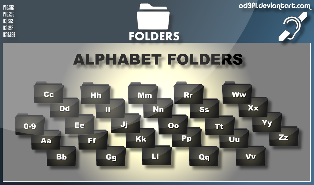 Alphabet Folders by od3f1 on DeviantArt