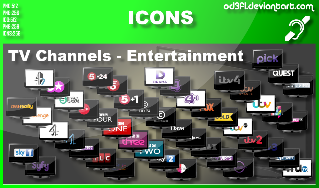 TV Channel Icons - Entertainment by od3f1 on DeviantArt