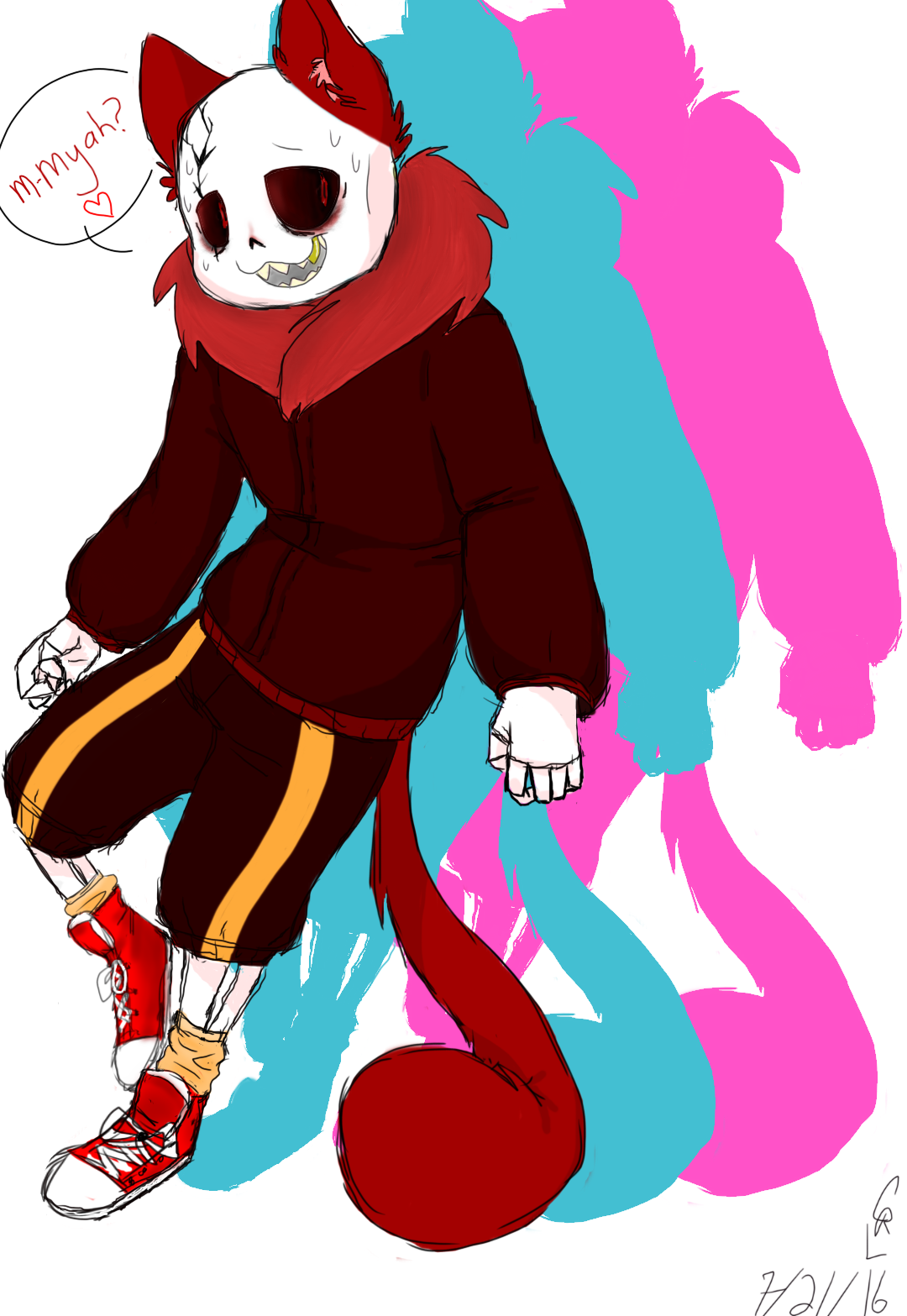 Underfell Sans cat by CharaTheCat on DeviantArt