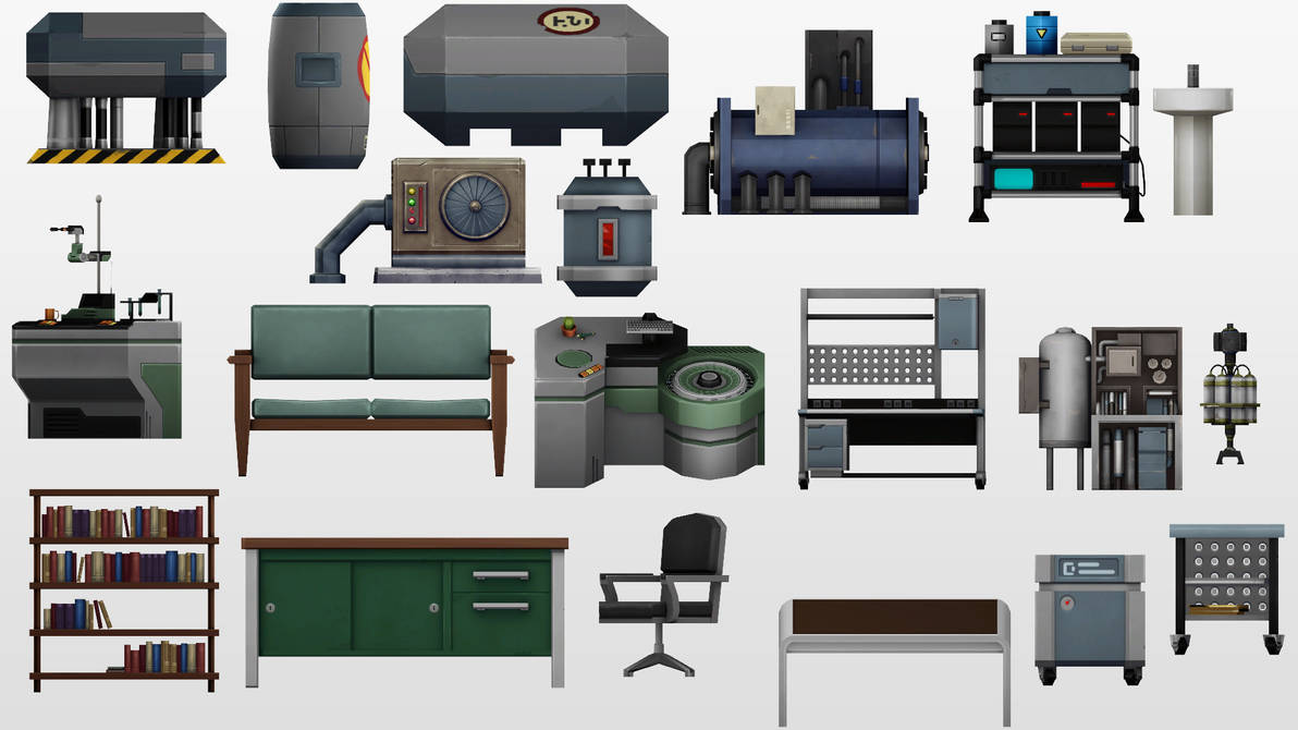 Laboratory science props MMD models DL by imbapovi on DeviantArt