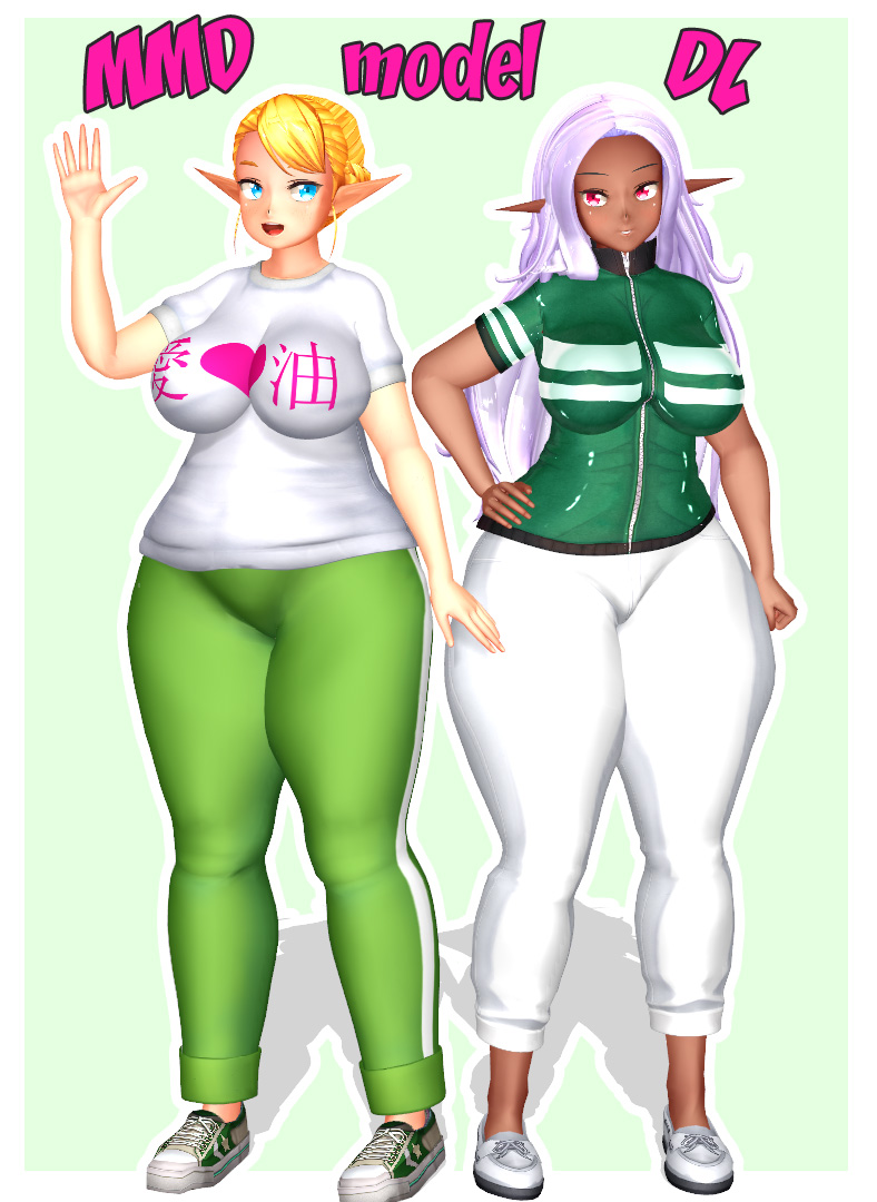 Elfuda and Kuroeda (Plus-sized Elf) 3D MMD model by imbapovi on DeviantArt