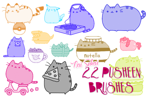Pusheen Brushes Pack by NaiSekai on DeviantArt