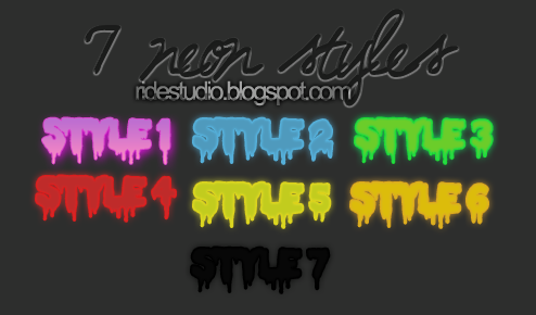 7 Neon Styles By Ridestudio by Dinokika on DeviantArt