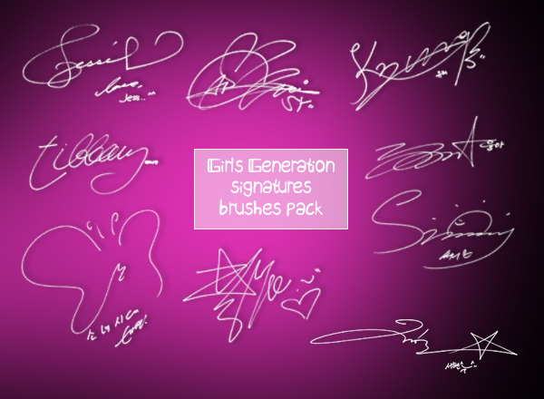 Brushes - SNSD signatures. by shiny-a on DeviantArt