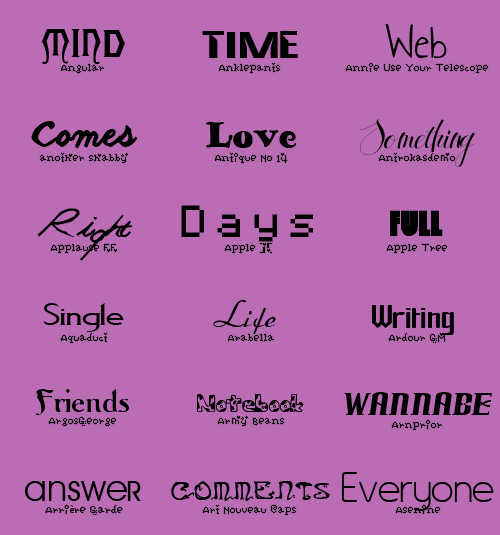 Font Pack #10 by shiny-a on DeviantArt