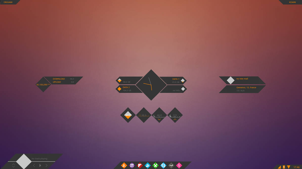 Dark Origami for Rainmeter by KoarK on DeviantArt
