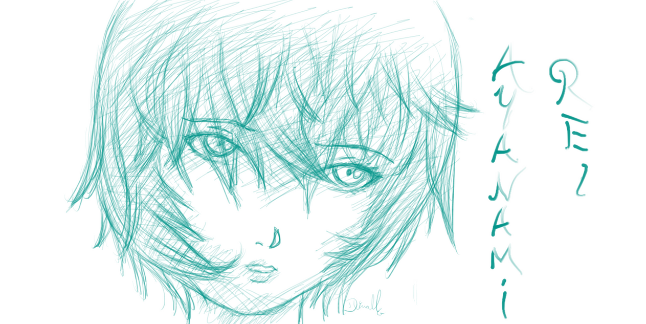 Rei Ayanami sketch fanart by ObearonDinall on DeviantArt