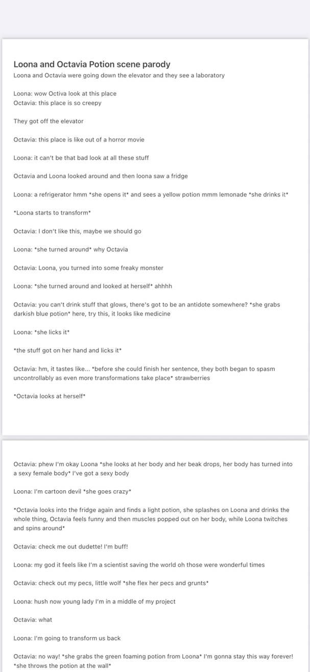 Loona and Octavia Potion scene parody by muchhddh on DeviantArt