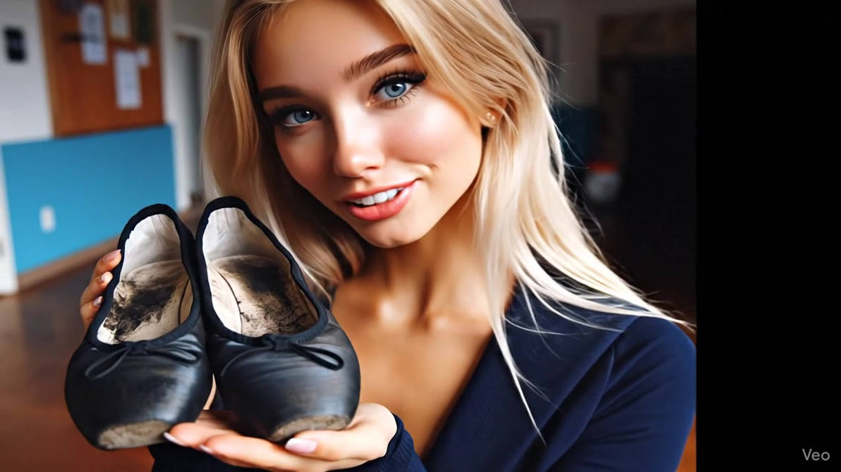 Ballerina showing her old balletshoes by LouFerrox on DeviantArt