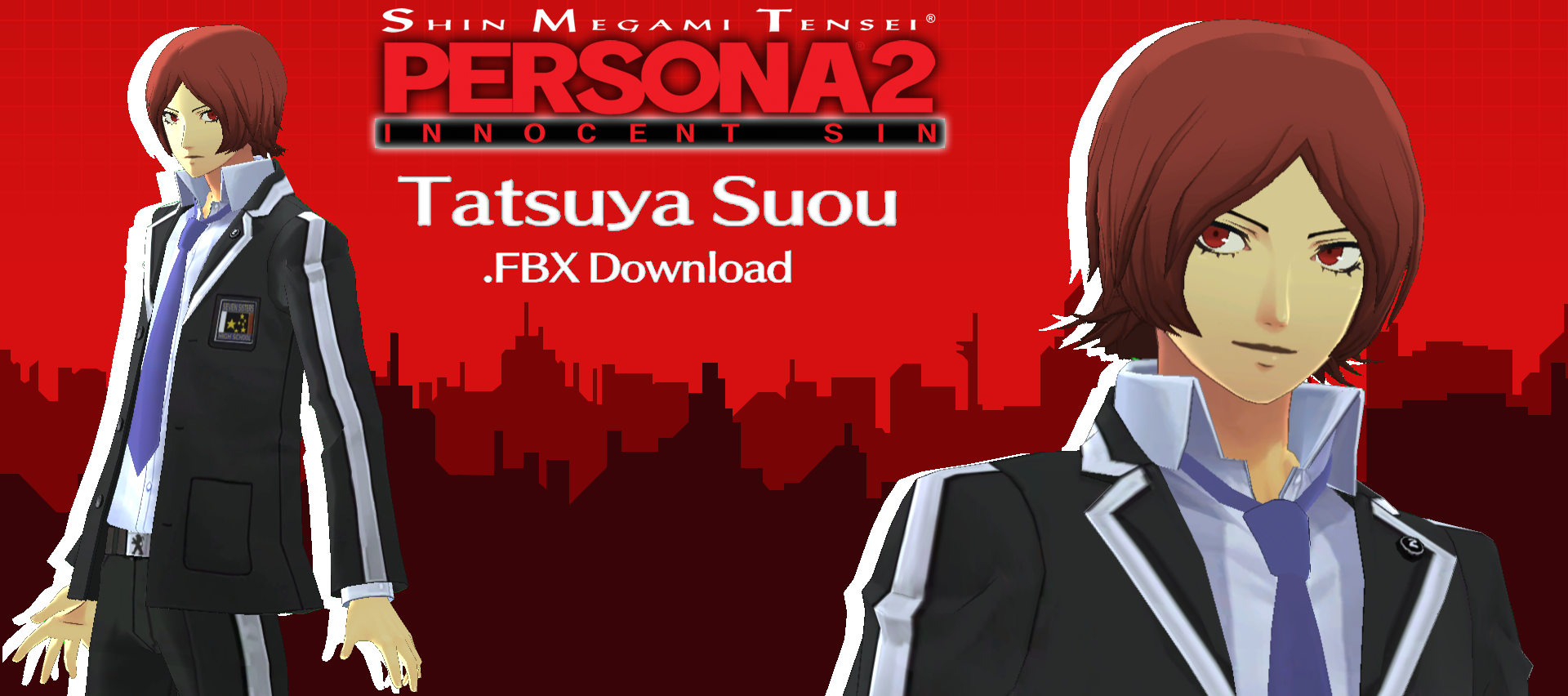 Persona 2 - Tatsuya Suou Meshmod .FBX Download by eldritchmeat on DeviantArt