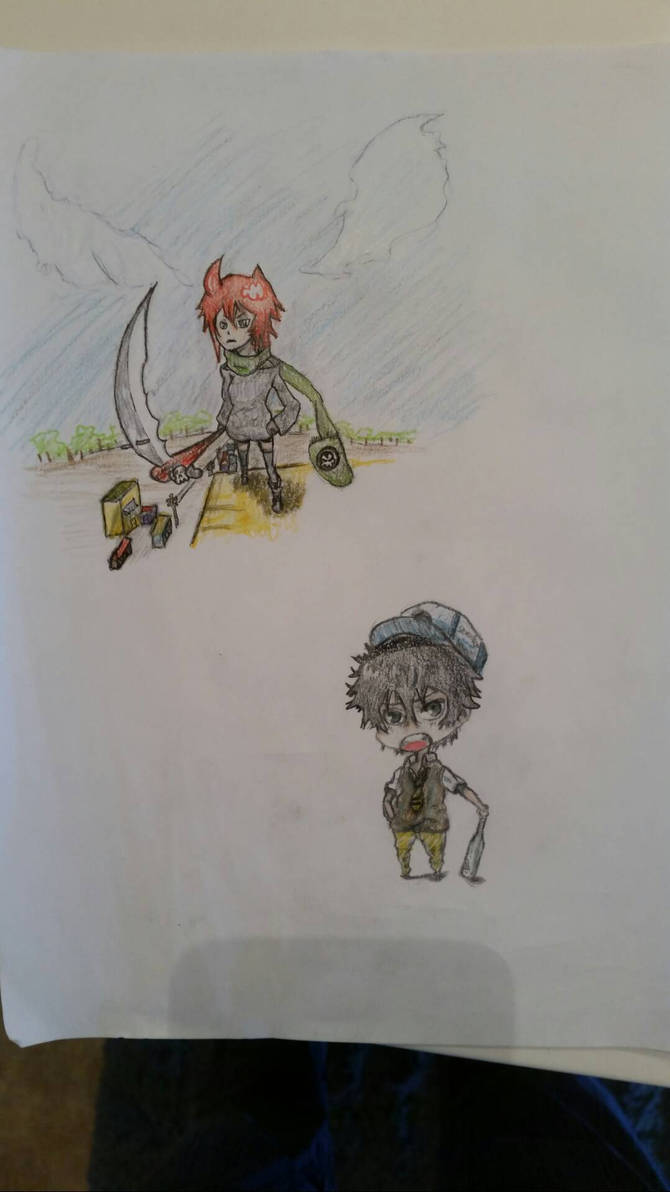 a perspective drawing with a chibi by mydiviantname on DeviantArt