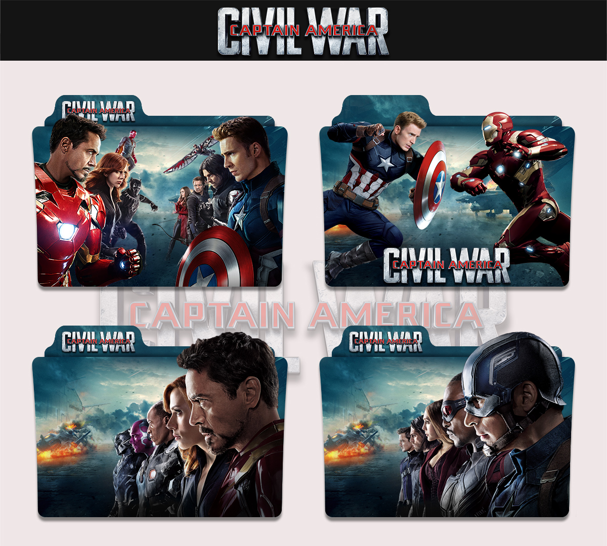 Captain America Civil War 2016 Folder Icon by sonerbyzt on DeviantArt