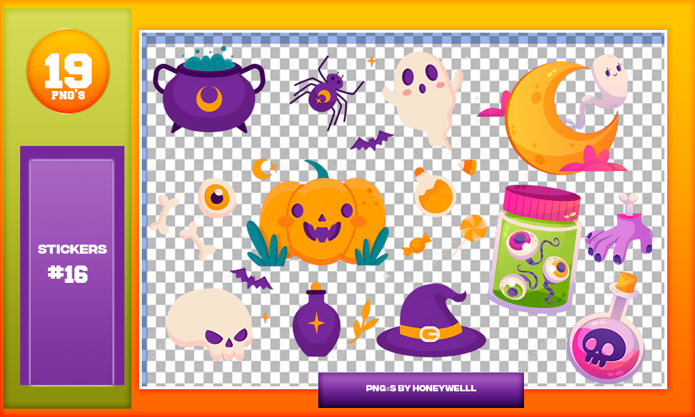 Pack PNG - Sticker Halloween #16 by Honeywelll on DeviantArt