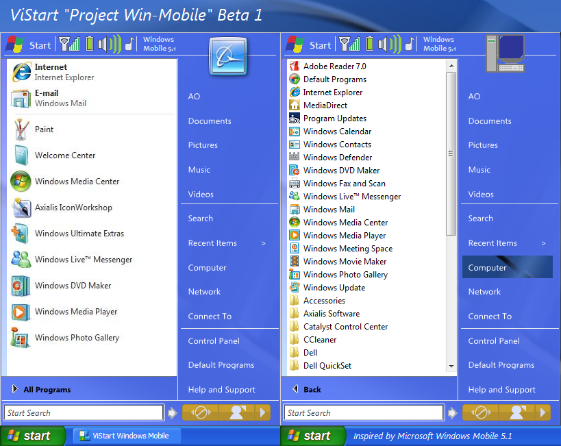ViStart Windows Mobile 5.1 by Auron2 on DeviantArt