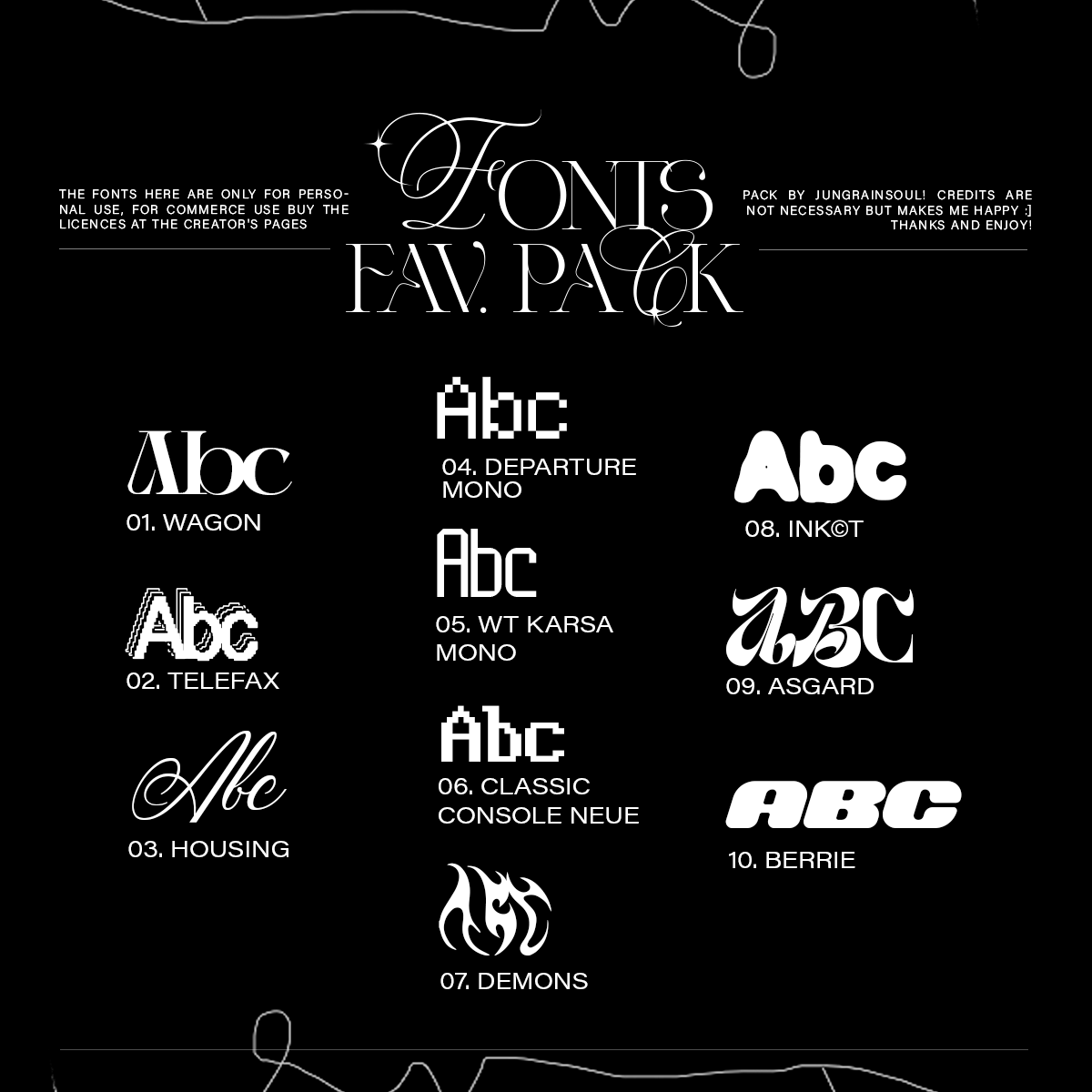 003 : fav pack | fonts * by jungrainsoul on DeviantArt