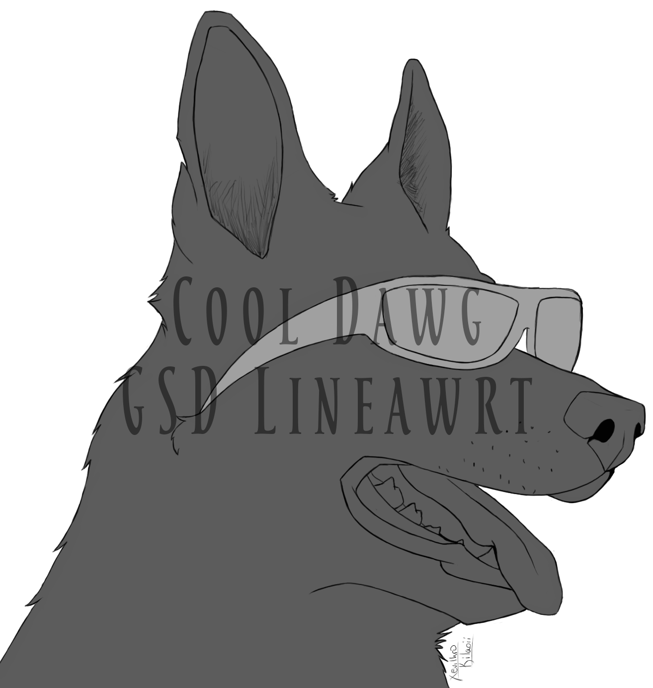 Cool Dawg GSD Lineart [PSD file] by TentiSlime on DeviantArt