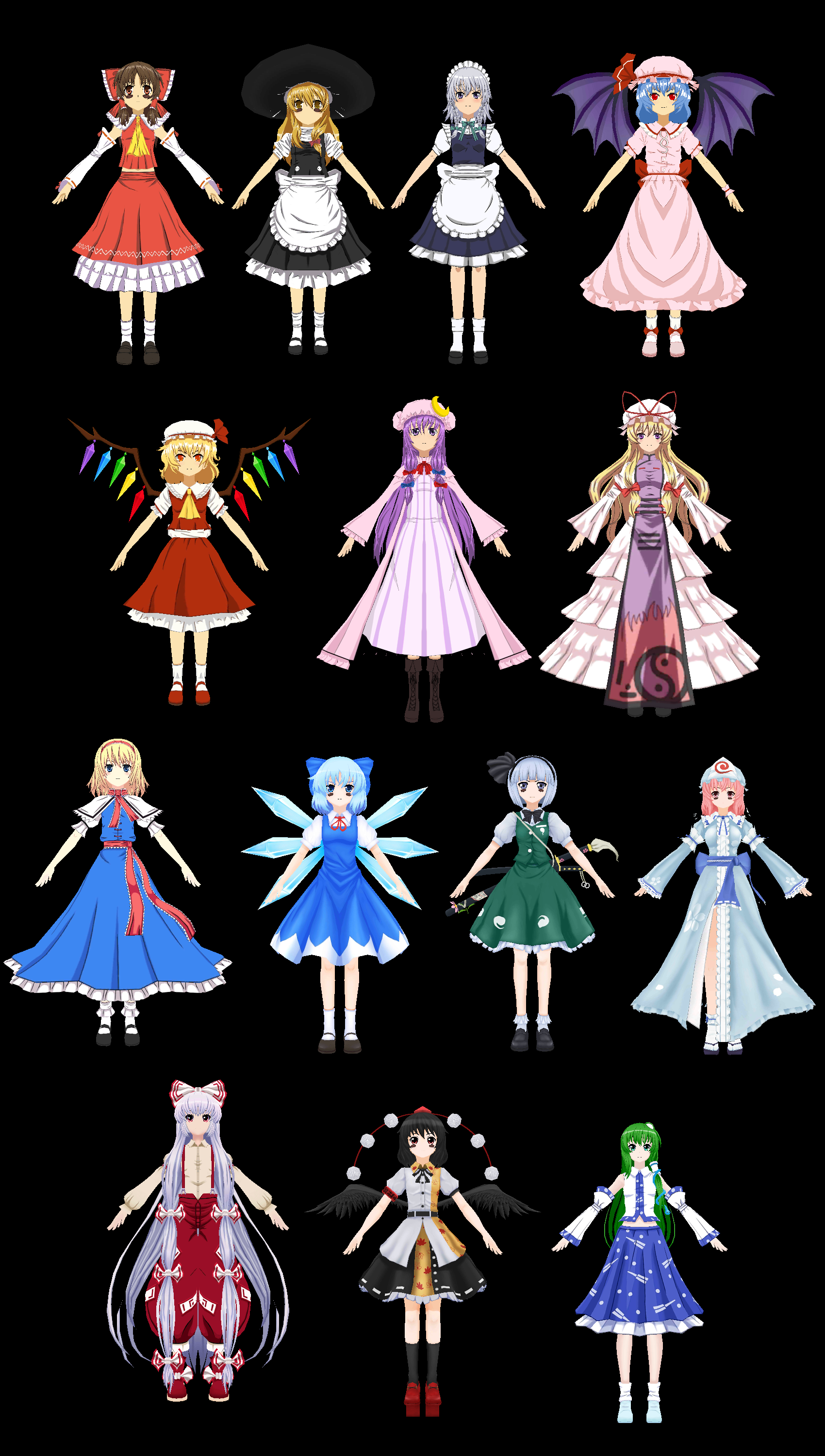 Touhou - FBX 3D Model Pack by AzureBerylBlue on DeviantArt